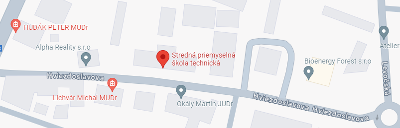Kontakt | SPŠT | Stredná priemyselná škola technická Spišská Nová Ves